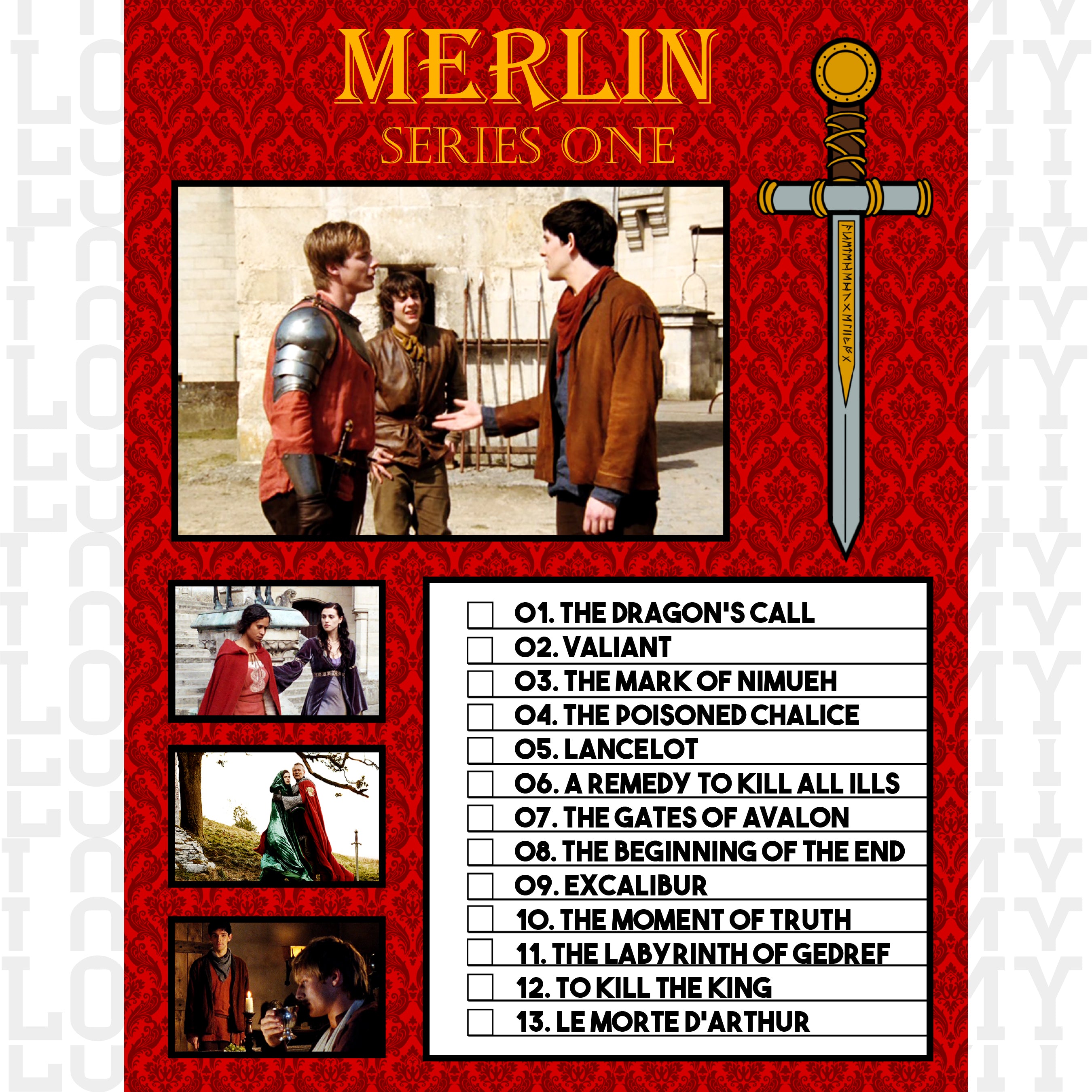 Merlin Episode Sheets, Complete Series – LOVESICK LOBOTOMY